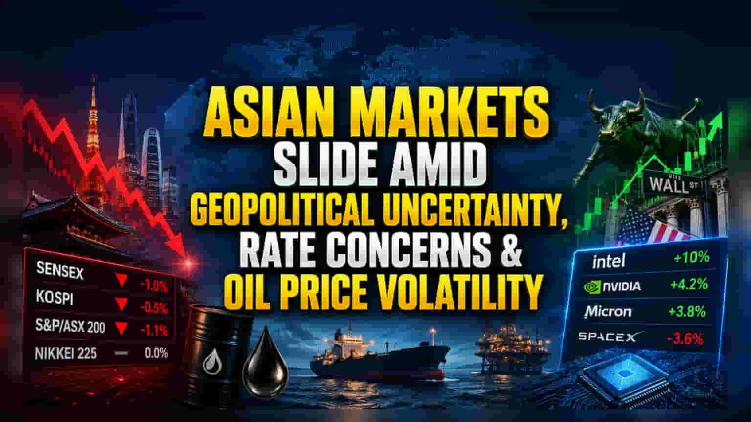 Asian Markets Retreat as Inflation and Supply Fears Return | Whalesbook
